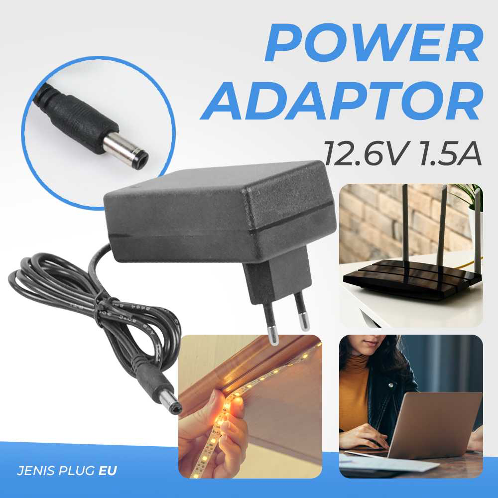 Jual Adaptor Daya Perangkat Elektronik 12.6V 1.5A Wall DC Plug - DCSP ...