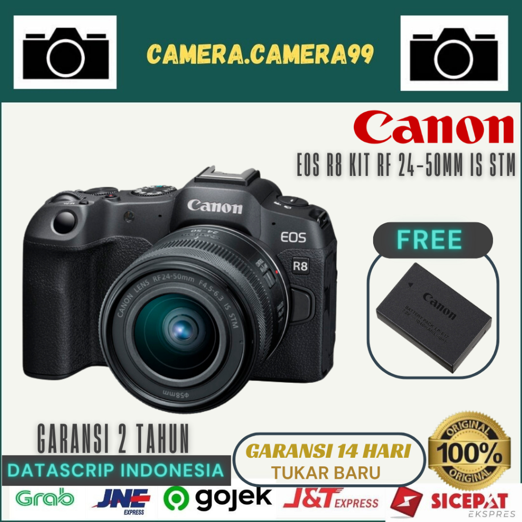 Jual Canon Eos R8 Kit RF 24-50mm IS STM Garansi Resmi | Shopee Indonesia