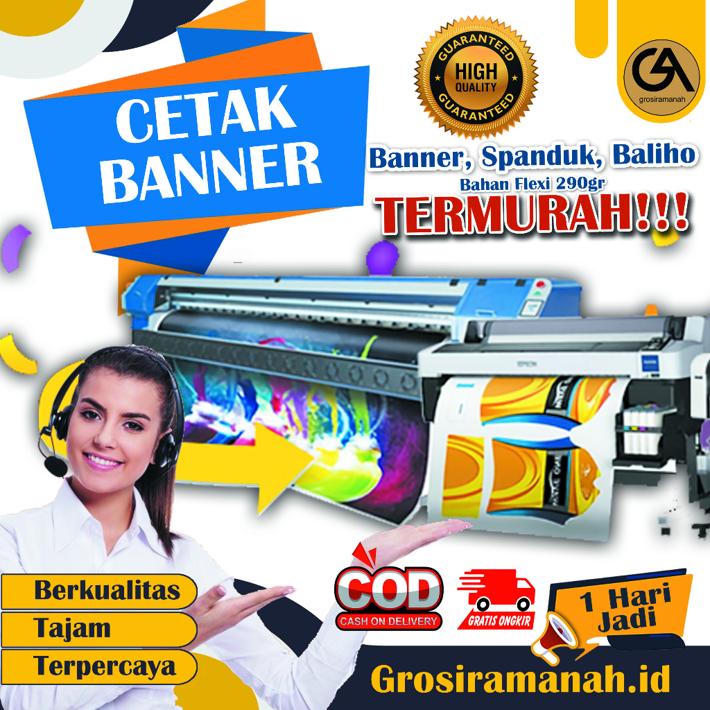 Jual Cetak Banner, Spanduk, Baliho free design grafis tebal 360gsm grosiramanah | Shopee Indonesia