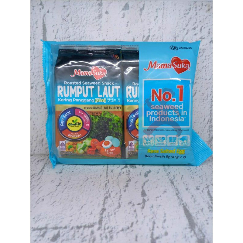 Jual Mamasuka Rumput Laut Rasa Telur Asin 9gr/Rumput Laut Kering/Rumput ...