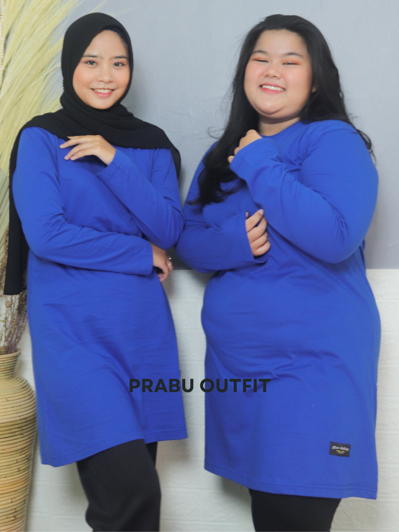 Jual prabu outfit - biru benhur - kaos tunik wanita tangan panjang ...
