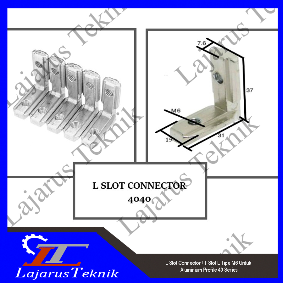 Jual L Slot Connector 4040 / T Slot L Tipe M6 Untuk Aluminium Profile ...