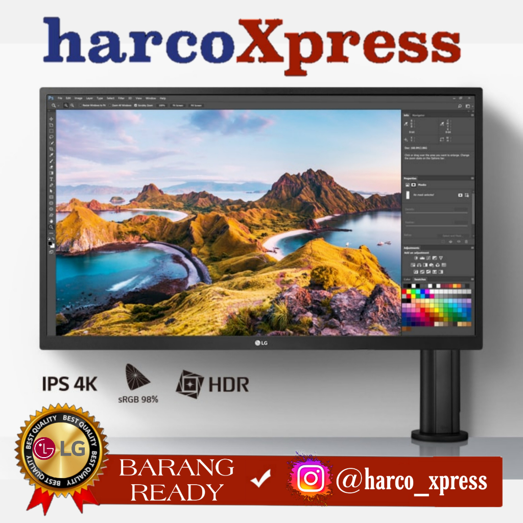 Jual Monitor LG 27UK580-B 27'' UHD 4K IPS with ErgoStand | Shopee Indonesia