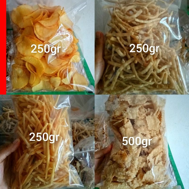 Jual KRIPIK/CEMILAN PAKET 60 RIBU DAPAT 4 BUNGKUS | Shopee Indonesia