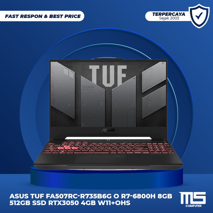 Jual ASUS TUF FA507RC-R735B6G O R7-6800H 8GB 512GB SSD RTX3050 4GB W11 ...