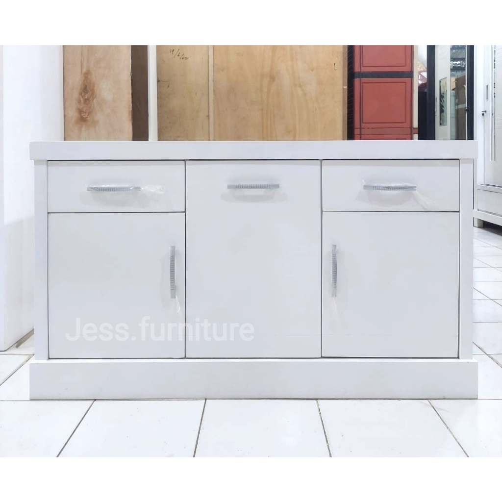 Jual Meja dapur Kompor 3Pintu Kaki Rata , Meja Kompor 3 pintu putih ...