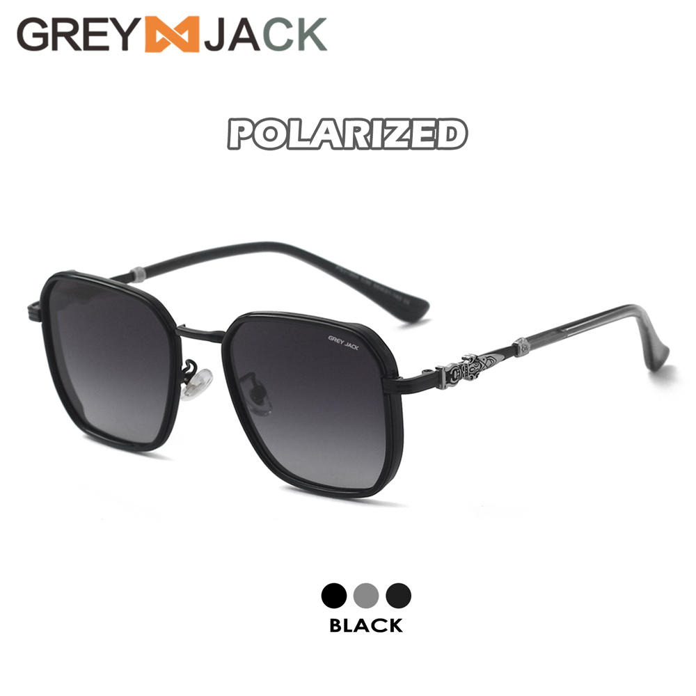Jual Grey Jack Sunglasses Kacamata Hitam Polarized Anti Silau UV400 Classic Vintage Style Kotak ...