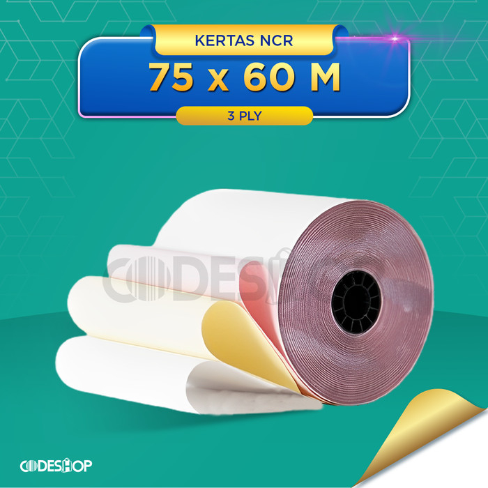 Jual Kertas Roll Kasir NCR 3 PLY 75 x 60 mm Printer Dot Matrix | Shopee ...