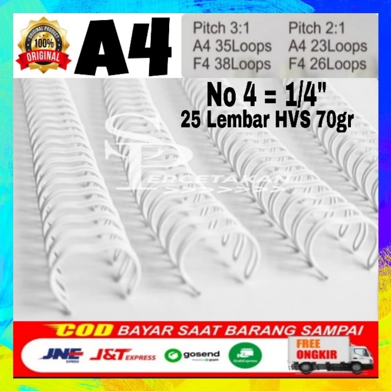 Jual Spiral kalender A4 / kawat spiral 1/4 / spiral A4 / kawat spiral ...
