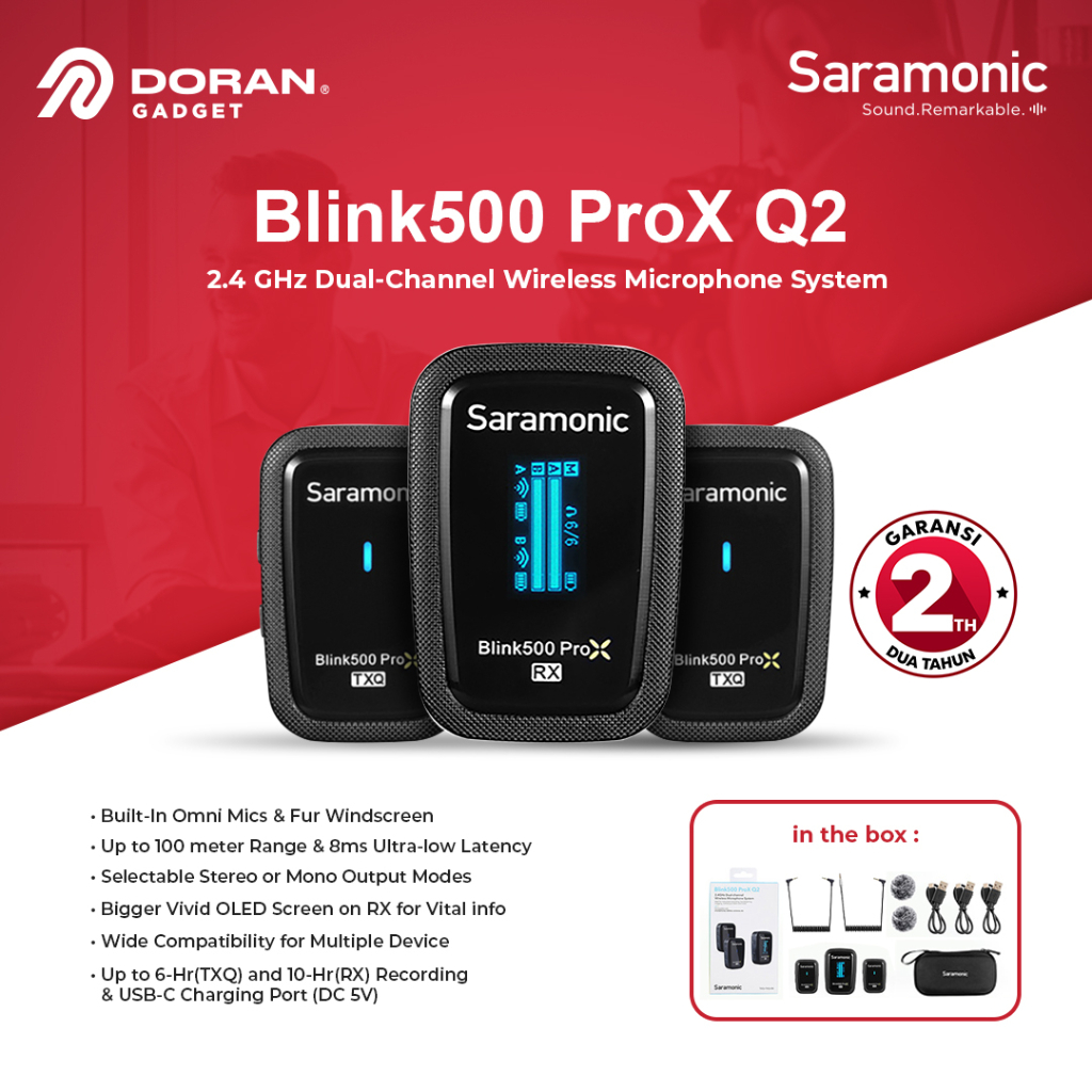 Jual Saramonic Blink 500 ProX Q20 Dual-Channel Wireless Microphone ...