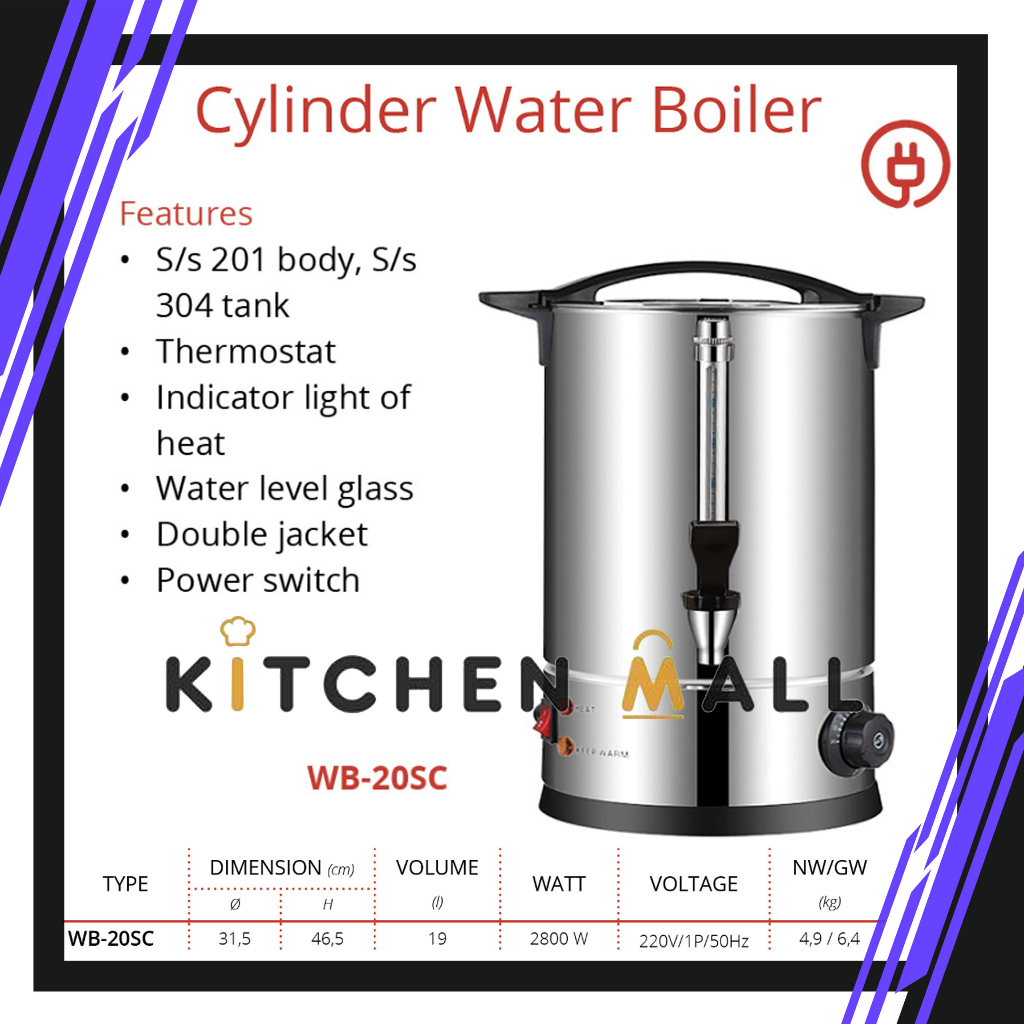 Jual Getra WB-20SC Cylinder Water Boiler Teko Pemanas Air Listrik ...