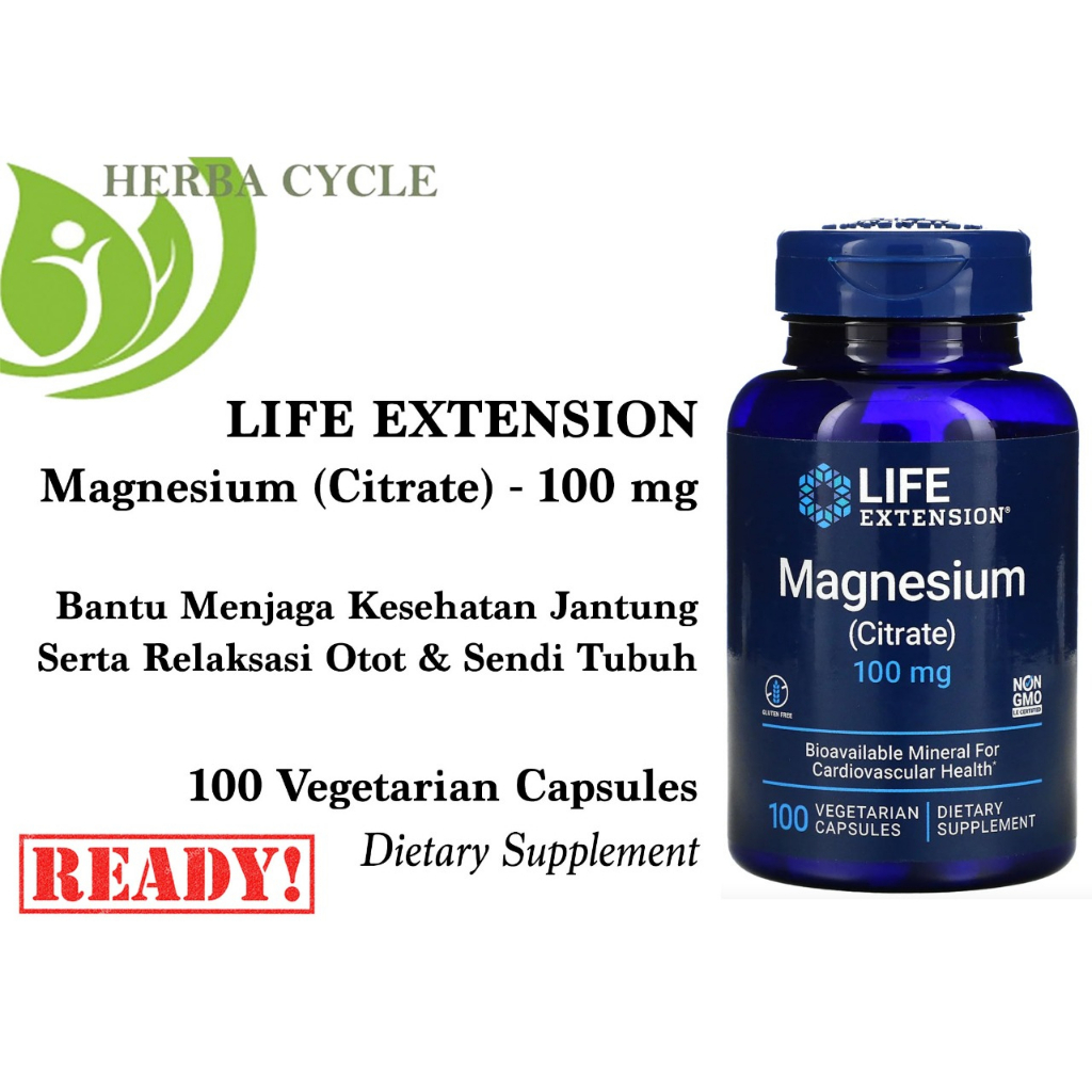 Jual Life Extension Magnesium Citrate 100 mg 100 Veg Life Ext Magnesium ...
