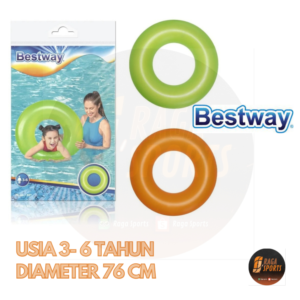 Jual RAGA SPORTS Pelampung Ban Bulat Renang Anak Dewasa Bestway NEON ...