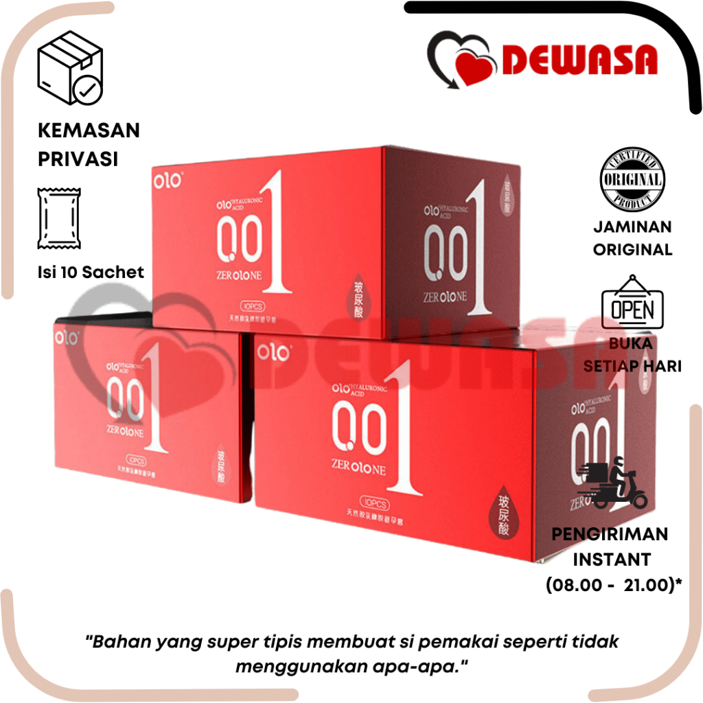 Jual OLO Kondom 001 0.01 New Red - 1 Pcs (REPACK) | Shopee Indonesia