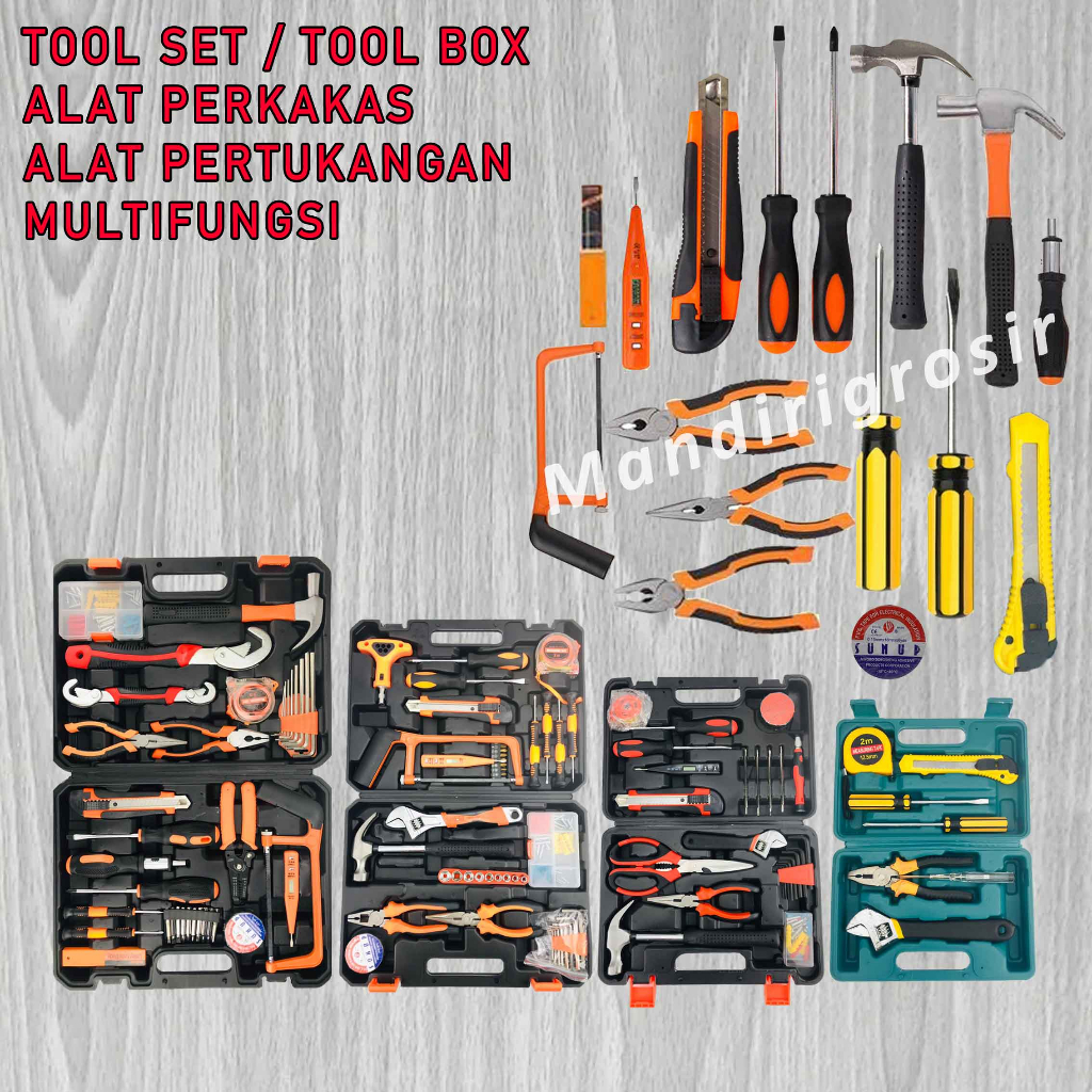 Jual Perkakas Tukang* Tool Box* Alat pertukangan Multifungsi* Tool 1 Set | Shopee Indonesia