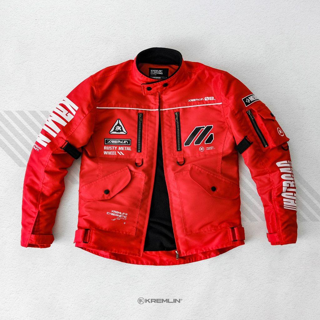 Jual KREMLIN Red Jacket Biker Cyber Motor - METACRUSH | Shopee Indonesia