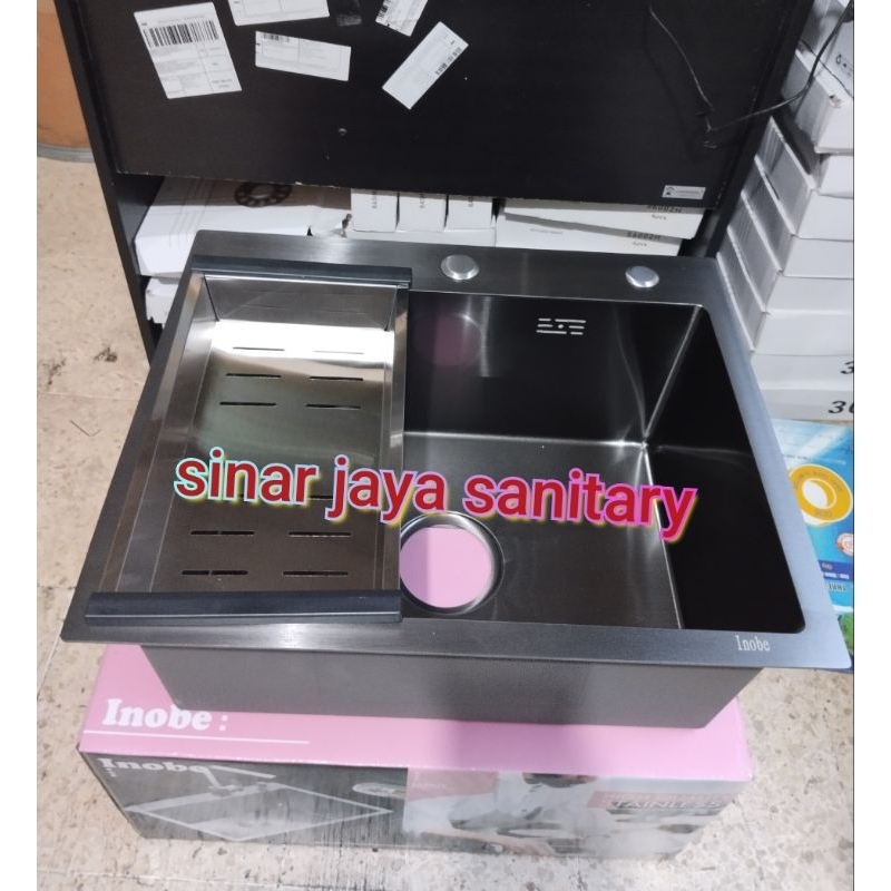 Jual Kitchen sink kotak inobe 5243 black stainless / kitchen sink ...