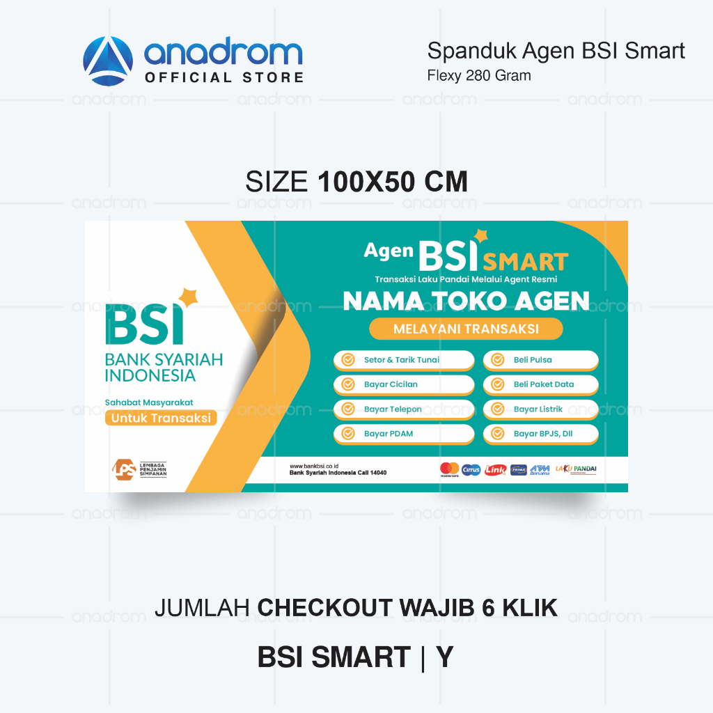 Jual Spanduk Atribut Wajib Agen BSI Smart | Banner Agen BSI Smart ...