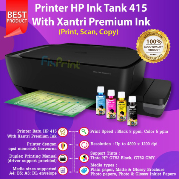 Jual Printer HP Ink Tank 415 Print Scan Copy WiFI Wireless All in one ...