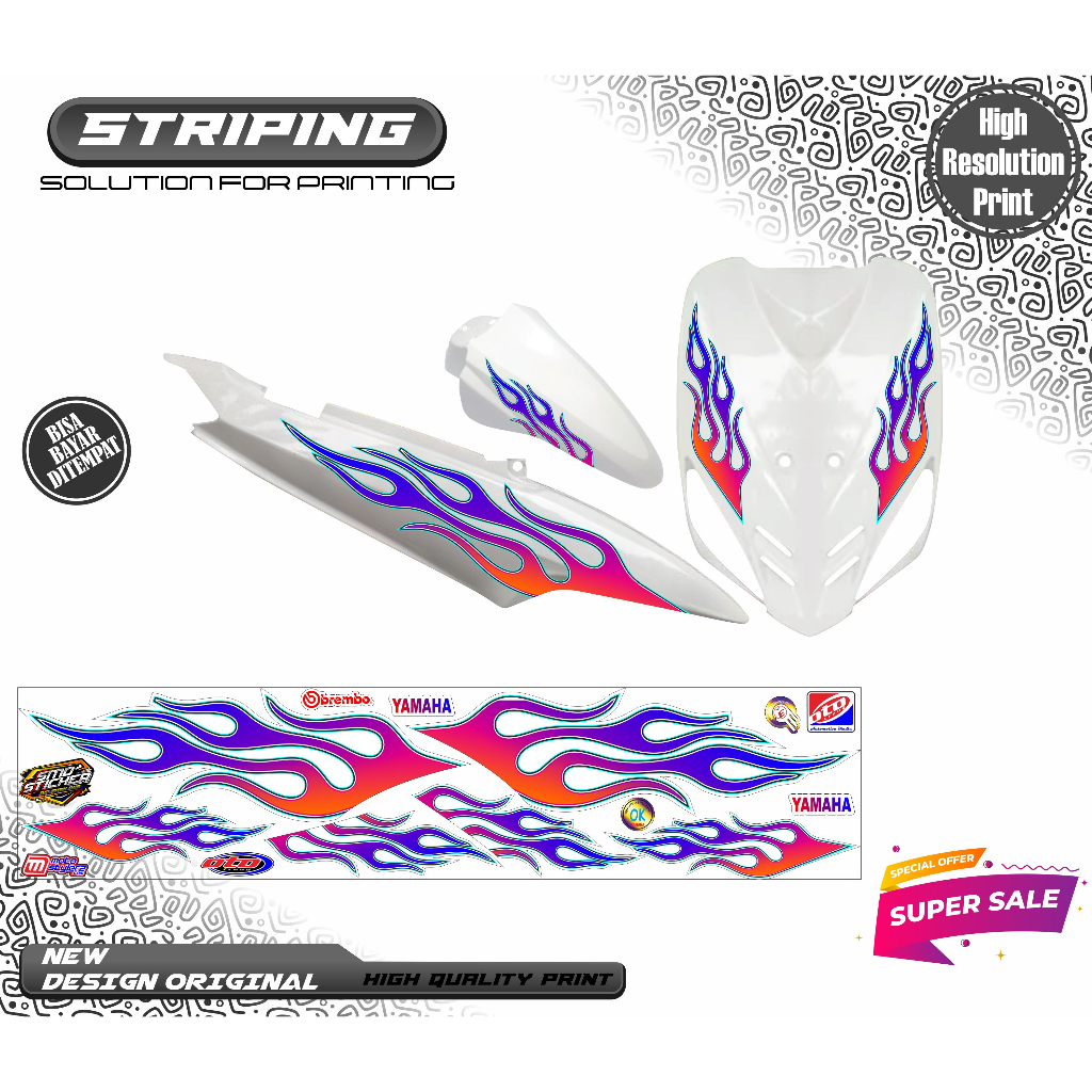 Jual striping sticker variasi api mio sporty/smile simple | Shopee ...