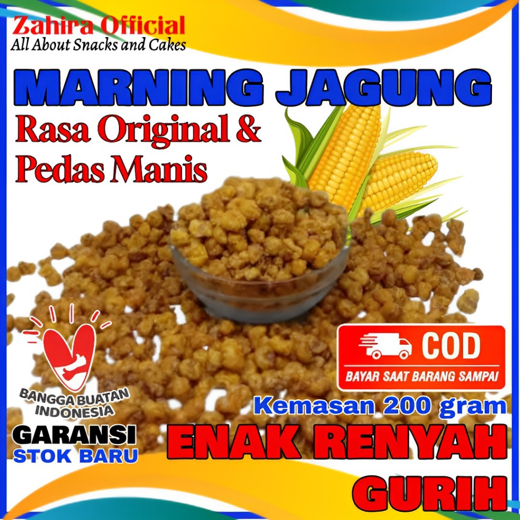 Jual Marning Jagung Pedas Manis Gurih Asin Original 200gram | Shopee ...