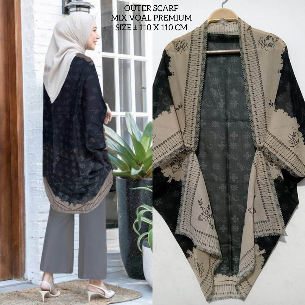 Jual Outer scraft Outerware Cardigan Scraf Terbaru Voal Motif Premium ...