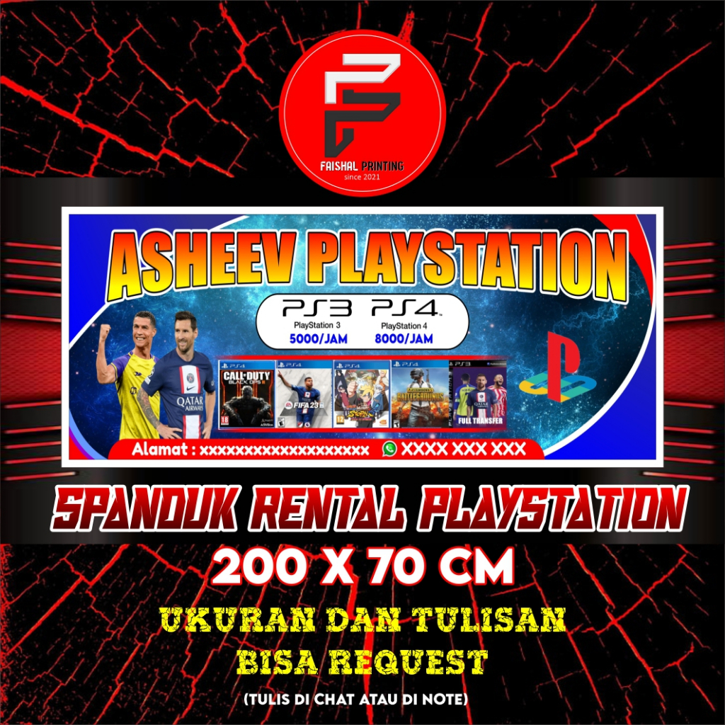 Jual Spanduk / Banner Rental PS / Playstation Ukuran 2 x 0.7 meter ...
