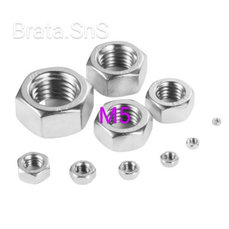 Jual Mur / Nut Stainless Steel 304 M5 | Shopee Indonesia