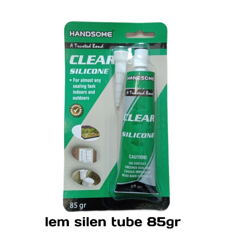 Jual Lem silicon Sealant Tube Clear/Lem Kaca Aquarium Handsome 85gram ...