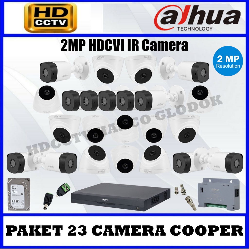 Jual Paket 23 Camera Dahua Cooper HD 2MP Dvr 32ch + Hardisk 4TB ...