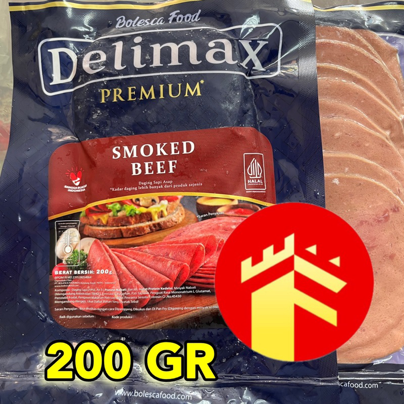 Jual DELIMAX SMOKED BEEF PREMIUM 200 GR 500 GR DAGING SAPI ASAP DELIMAX ...