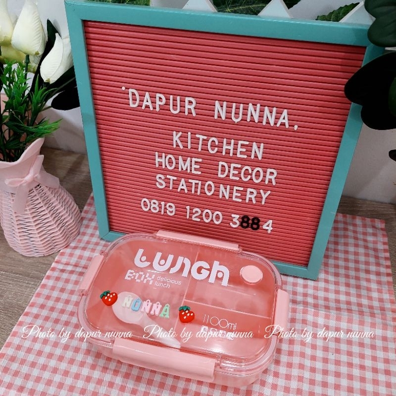 Jual DAPUR NUNNA ANEKA LUNCH BOX ANAK COSTUM NAMA | LUNCH BOX UNGU ...