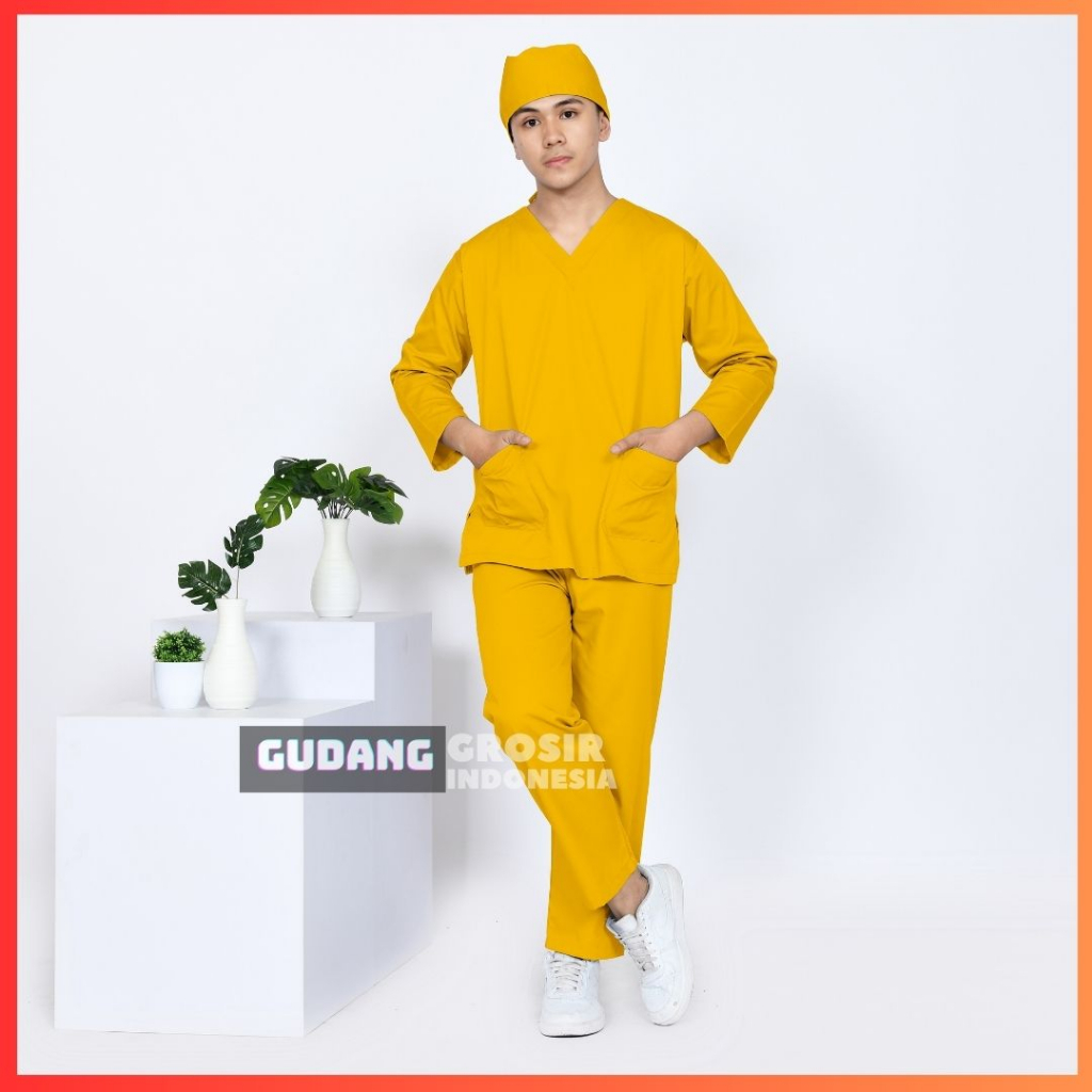 Jual [KHUSUS LENGAN PANJANG] Baju Jaga Dokter Scrub OK Modern | Scrubs ...