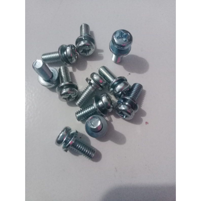 Jual baut Jp obeng plus m6x16 size 10 ring single | Shopee Indonesia