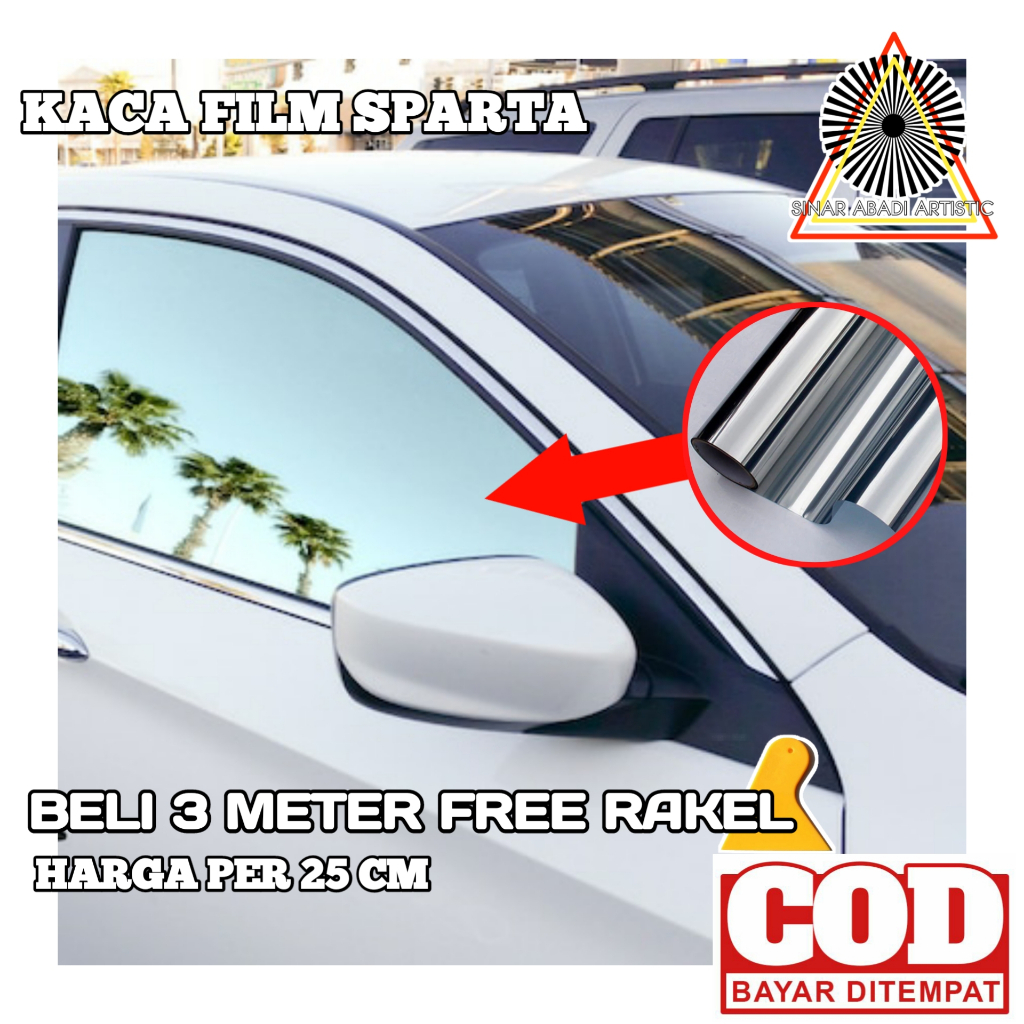 Jual Kaca film Mobil Sparta Silver cermin reflektif anti panas | Shopee Indonesia