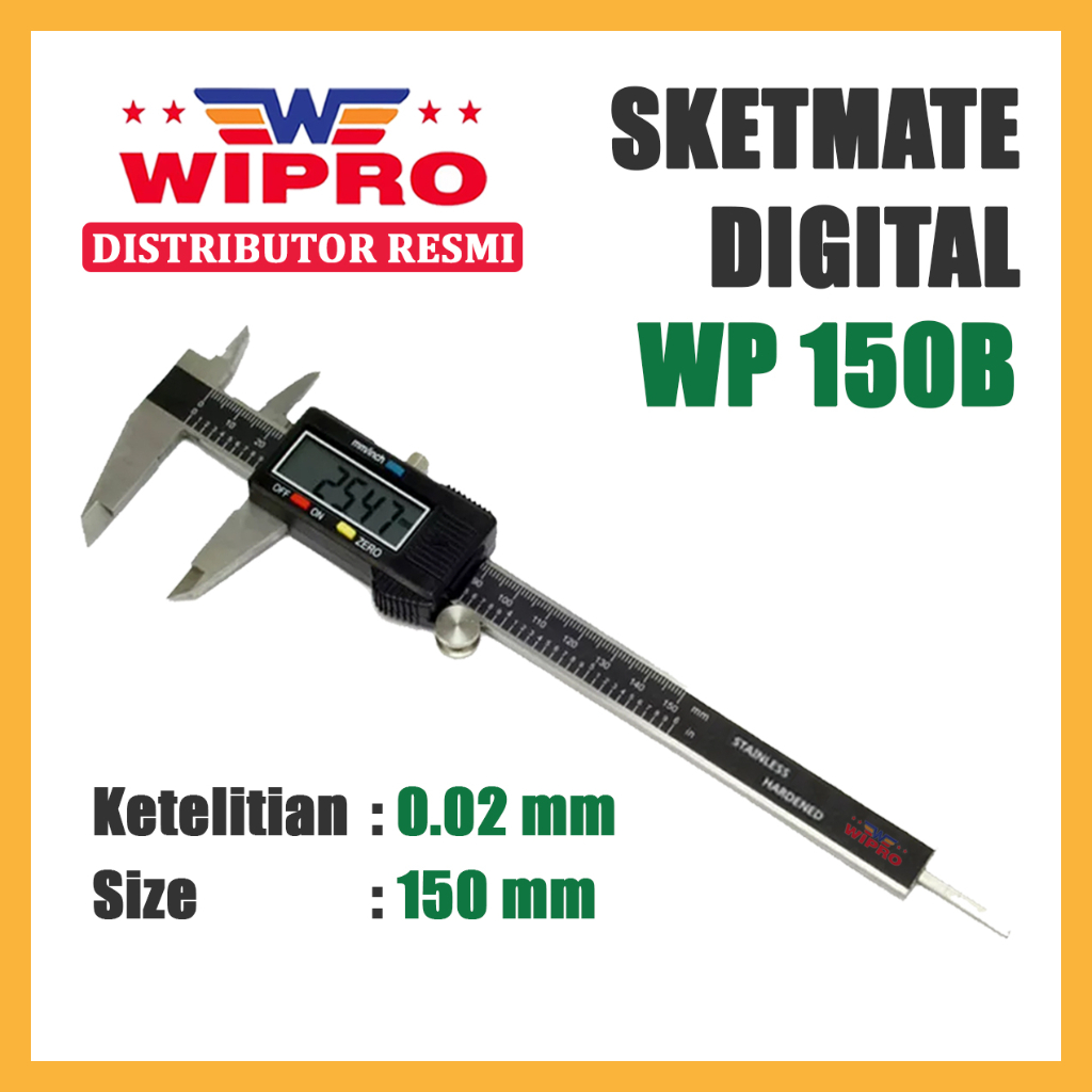 Jual Wipro Jangka Sorong Digital Sketmat Sigmat Vernier Caliper 150 mm 150mm 6" inci | Shopee ...