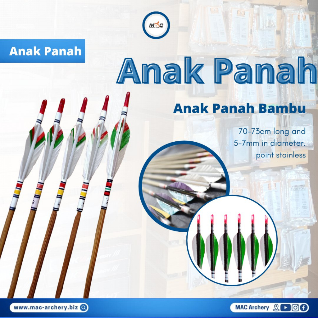 Jual Arrow Bambu Panah Kayu Busur Standar Bow Tradisional 6pcs dan ...