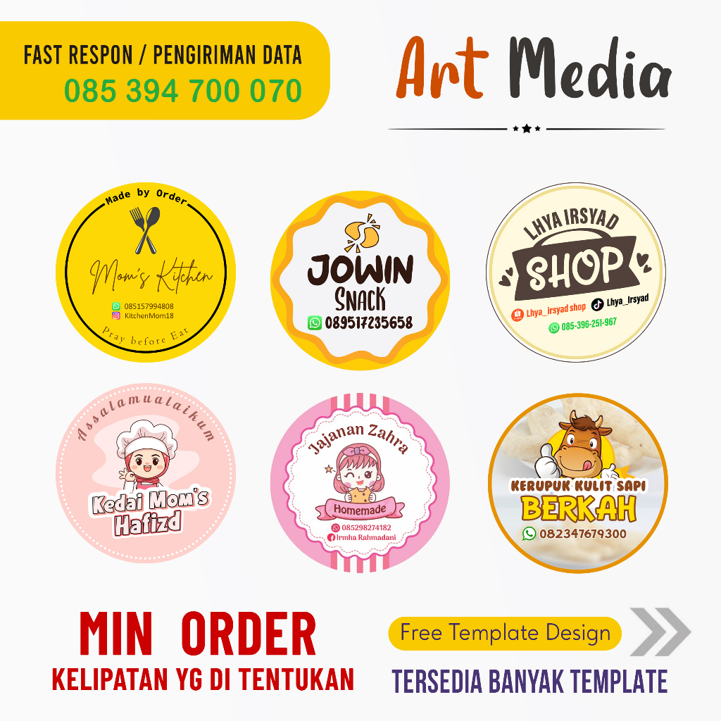 Jual DESIGN PART 2 CETAK STIKER CROMO / LABEL BULAT LABEL NAMA LABEL ...