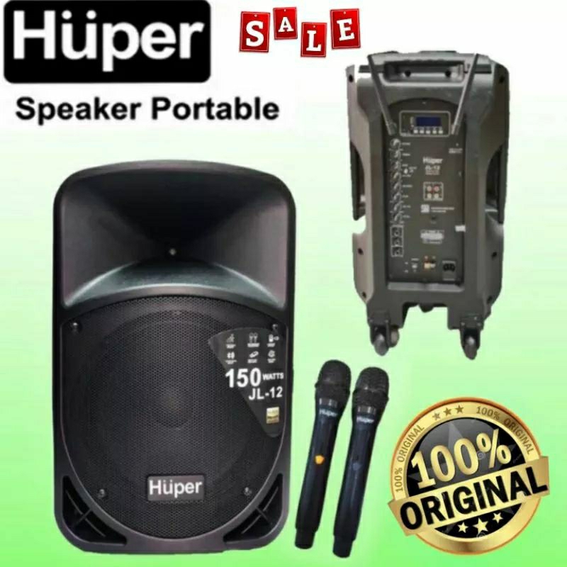 Jual Speaker Portable Trolley Huper JL - 12 | 12 inch | Shopee Indonesia