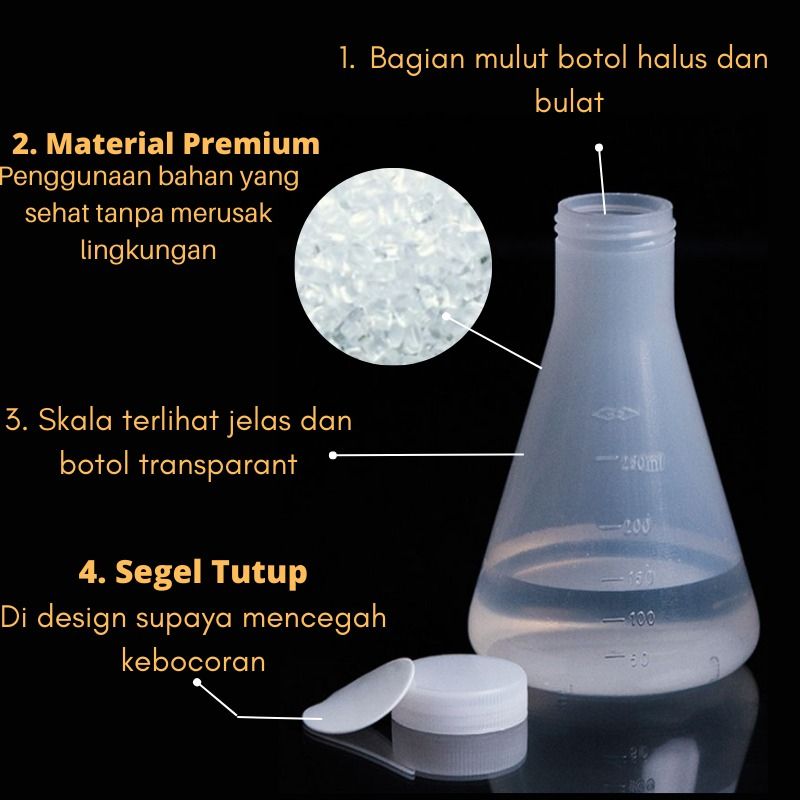 Jual Tabung Ukur Lab Ukuran Besar Bentuk Labu Kerucut Erlenmeyer Flask ...