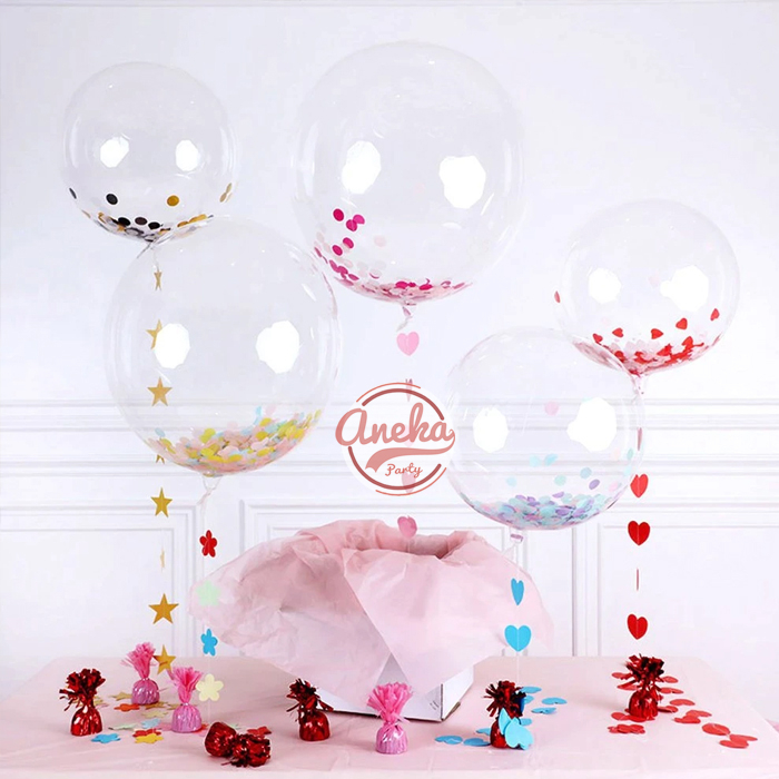 Jual ( isi 50 ) balon pvc transparan per pack / balon bobo pvc bening ...
