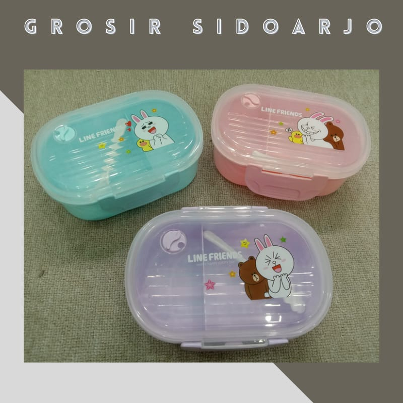 Jual Kotak Makan Tempat Bekal Lunch Box Kotak Bekal 2 Sekat Tempat Makan Bekal Karakter Line ...