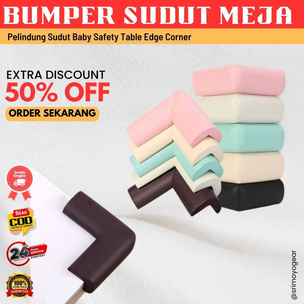 Jual Bumper Busa Pinggiran Meja - Pelindung Sudut Baby Safety Table Edge Corner Guard 8 PCS ...
