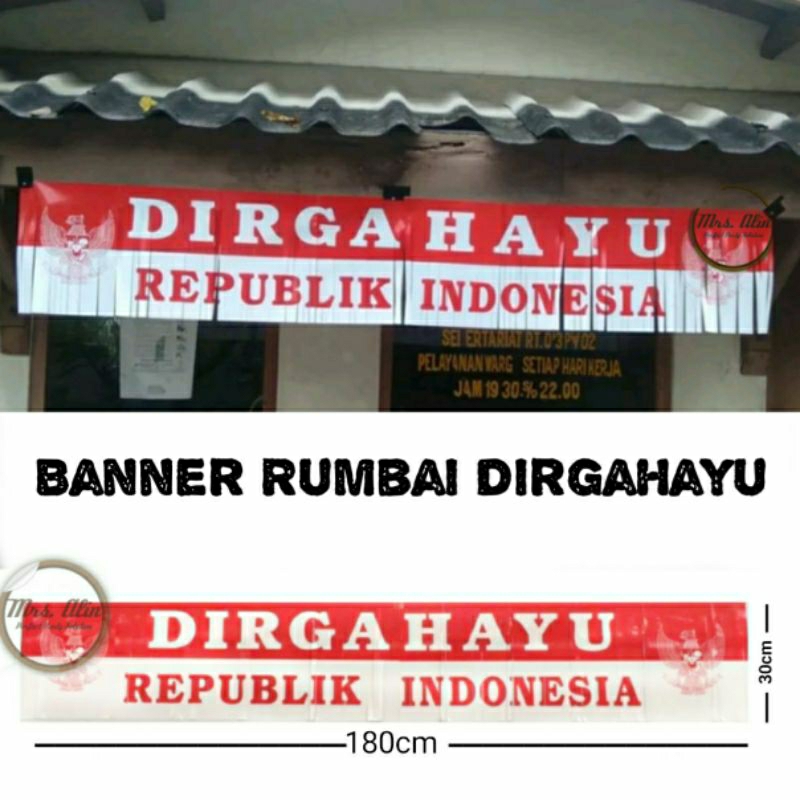 Jual Banner Rumbai Dirgahayu / Garland Dirgahayu Merah Putih / Banner ...