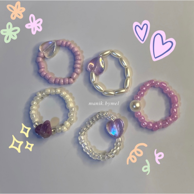 Jual BACA DESKRIPSI‼️BEADS RING| cincin manik-manik | ring | beads ...