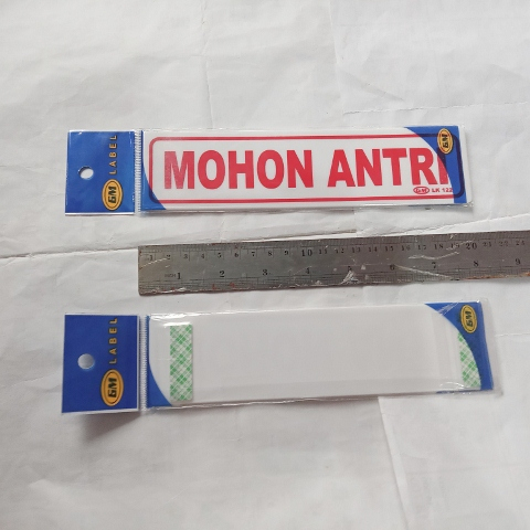 Jual sticker "Mohon Antri" gambar tempel label sign label stiker bagus ...
