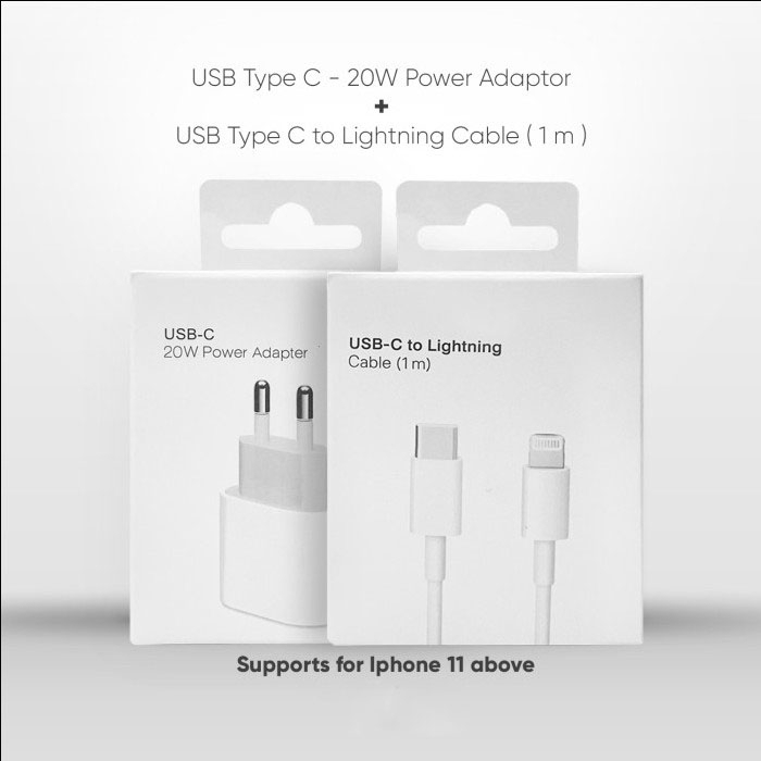 Jual Charger IP 20W Fast Charger Kabel Data PD 1m 2m | Shopee Indonesia
