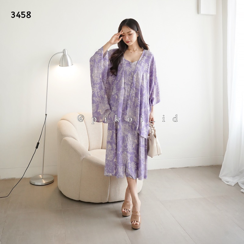 Jual Setelan dress dan cardigan pantai / summer dress wanita pastel ...