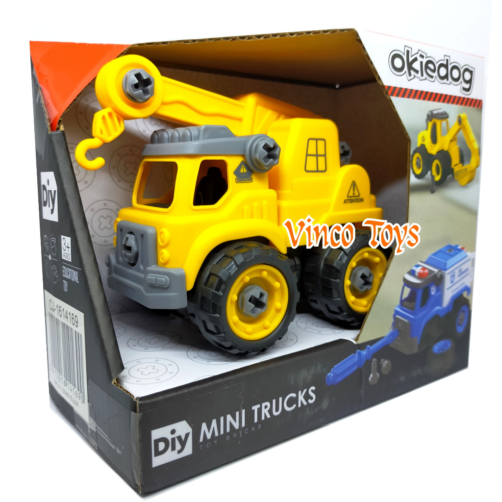 Jual Truk bongkar pasang OKIEDOG DIY MINI TRUCK fire truck dump truck ...