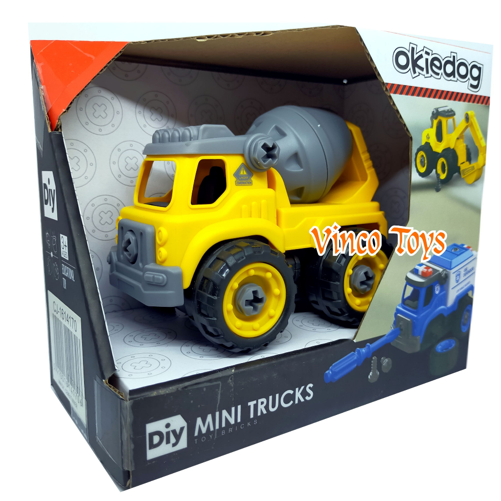 Jual Truk bongkar pasang OKIEDOG DIY MINI TRUCK fire truck dump truck ...